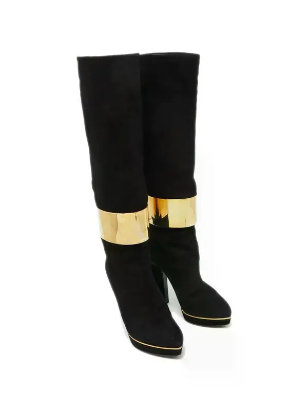SERGIO ROSSI Suede Boots With Metal Cuff