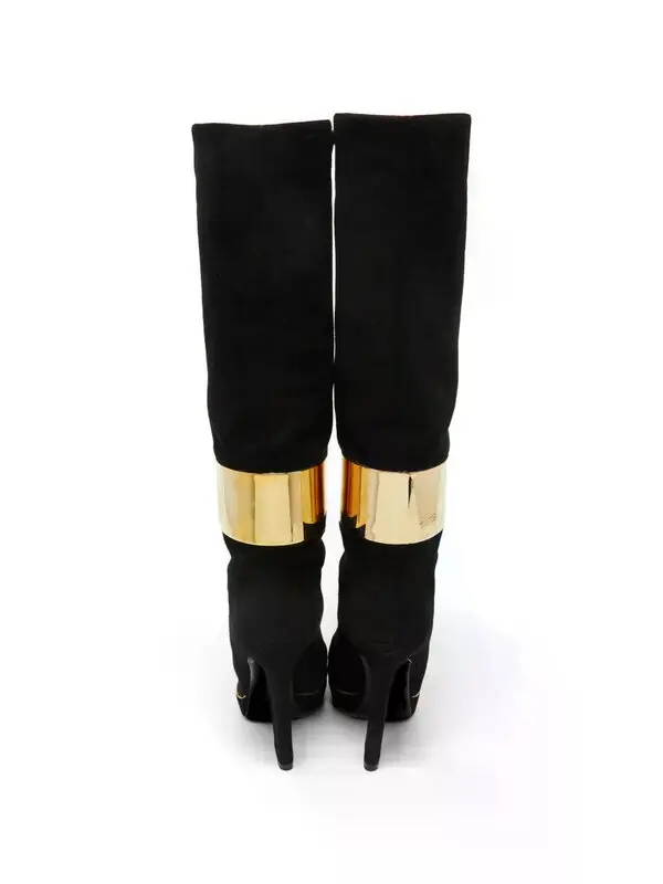 SERGIO ROSSI Suede Boots With Metal Cuff