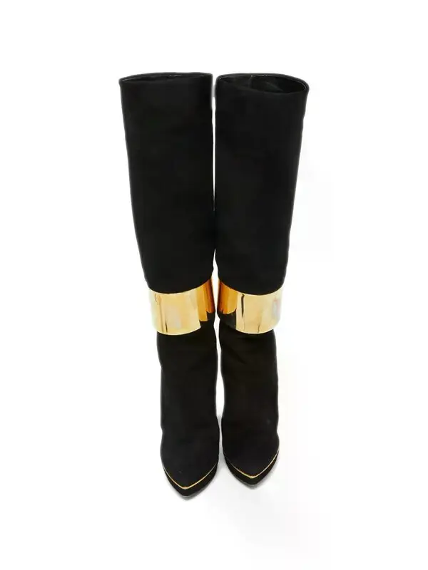 SERGIO ROSSI Suede Boots With Metal Cuff