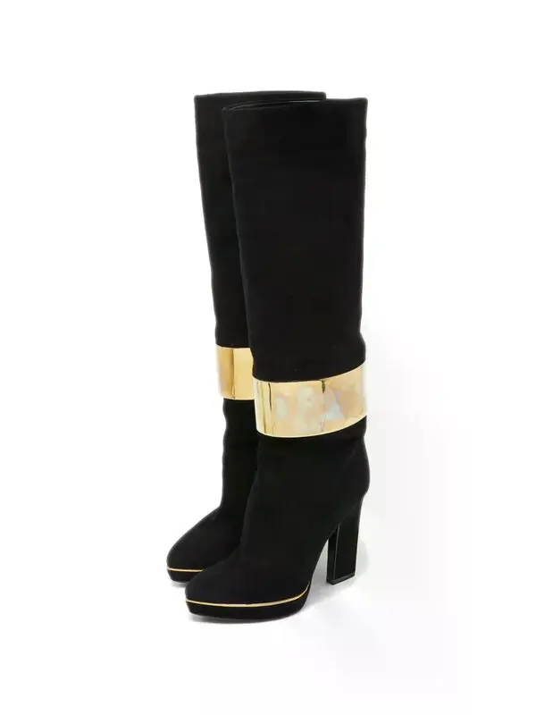 SERGIO ROSSI Suede Boots With Metal Cuff