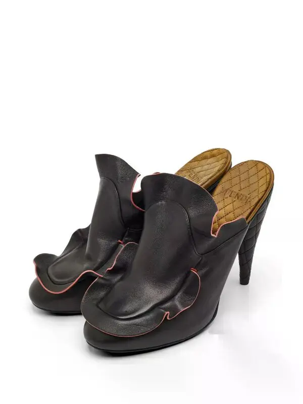 Fendi Waves Ruffle Platform Mules
