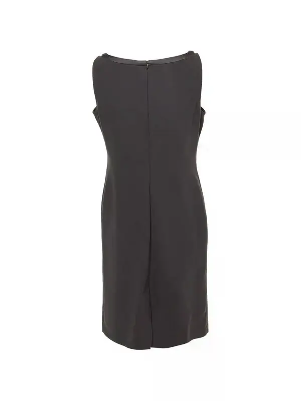 Moschino Crepe Mini Dress With Flower Brooch Detail