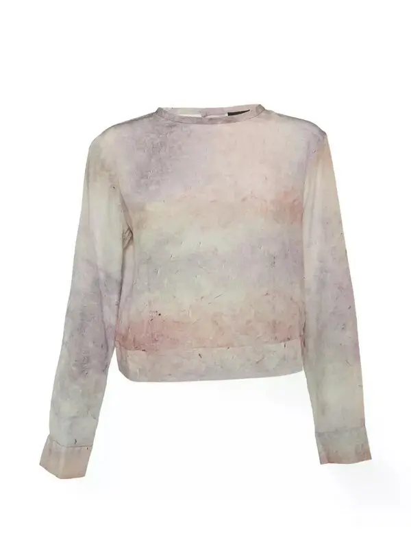 Giorgio Armani Printed Silk Open-back Blouse
