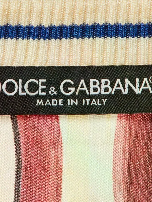 Dolce & Gabbana Majolica Print T-shirt With Lace Trim