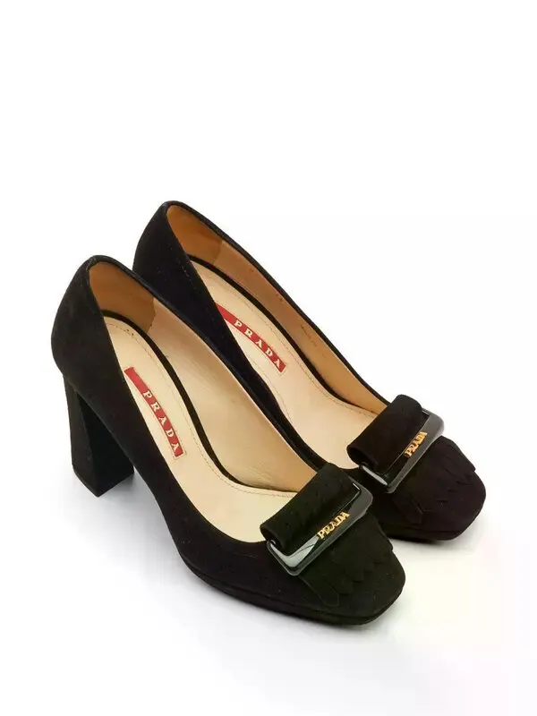 Prada Fringe Block-heel Pumps
