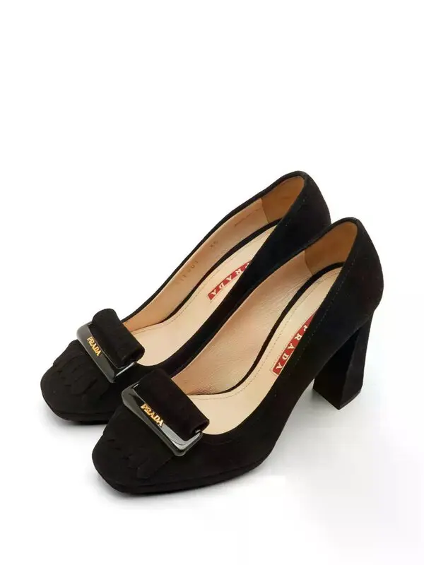 Prada Fringe Block-heel Pumps