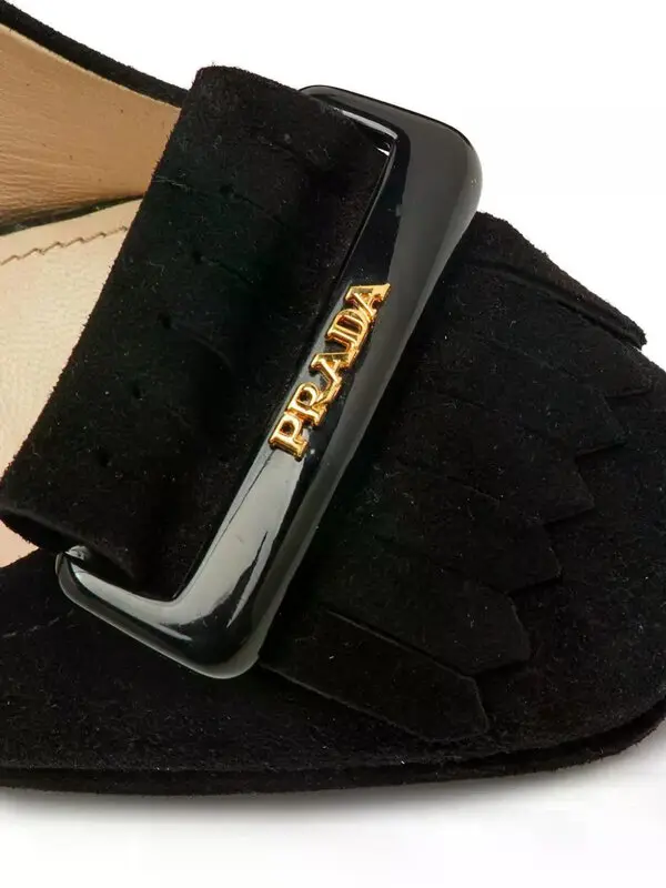 Prada Fringe Block-heel Pumps
