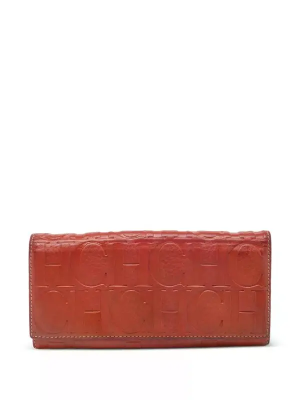 Carolina Herrera Monogram-embossed Wallet - Orange
