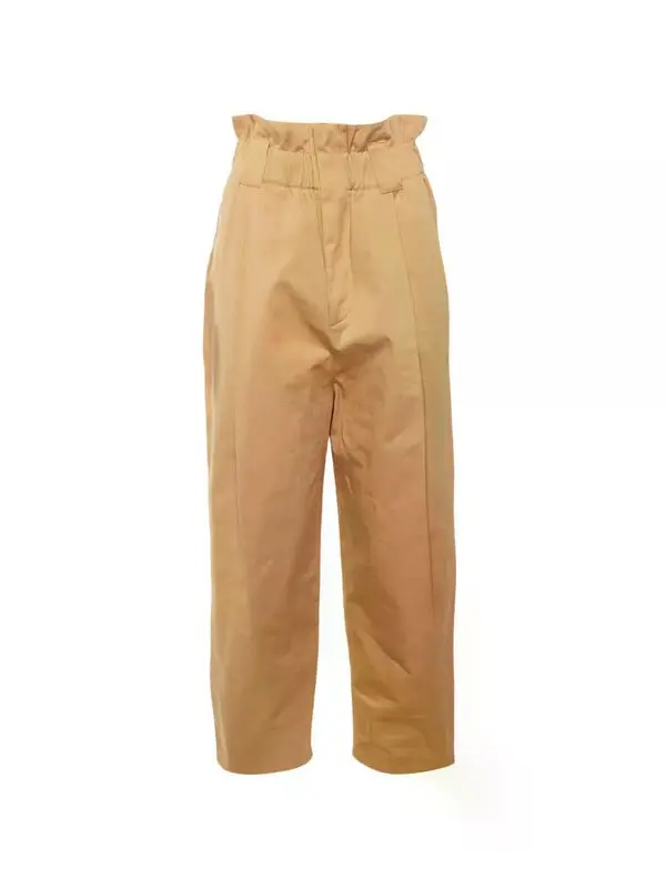Fendi Paperbag Waist Cotton Twill Trousers