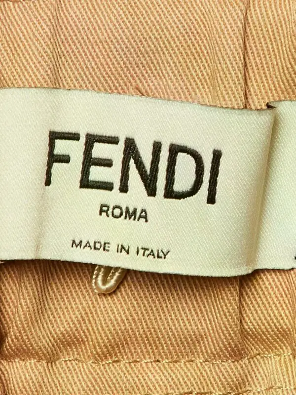 Fendi Paperbag Waist Cotton Twill Trousers