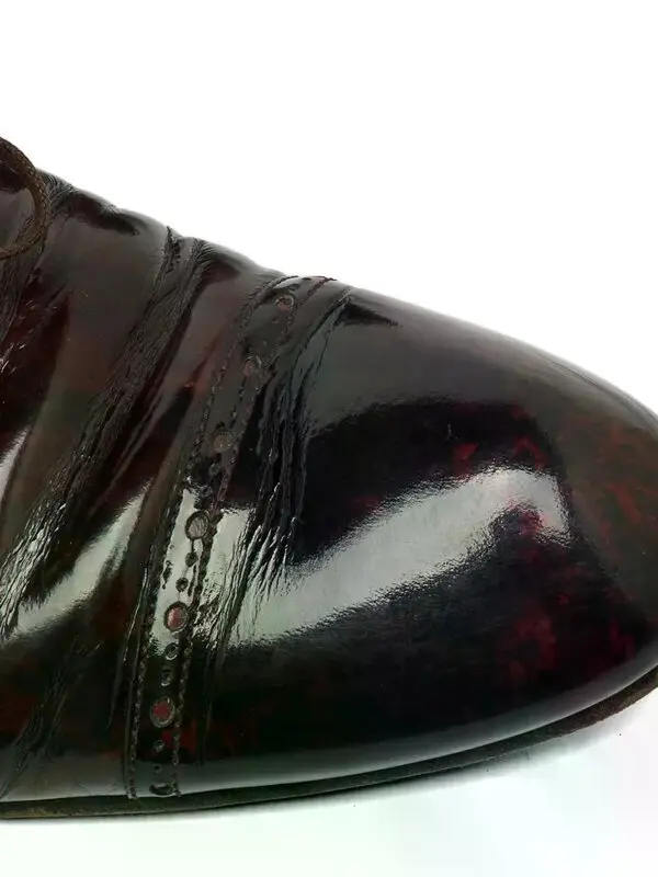 Dolce & Gabbana Burgundy Leather Brogue Oxford Shoes