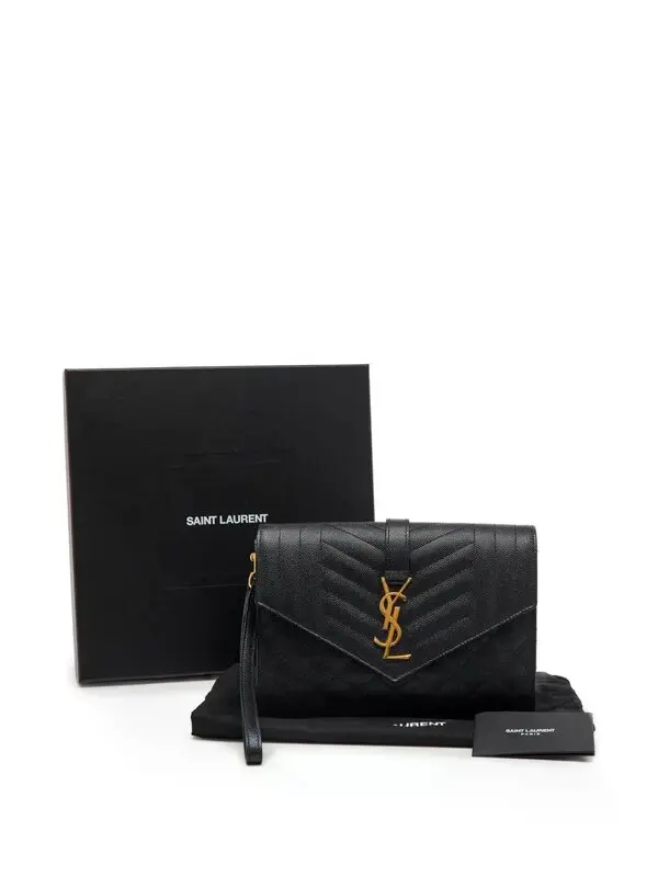 Saint Laurent Monogram Matelassé Clutch - Black