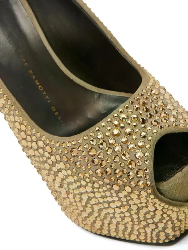 GIUSEPPE ZANOTTI Crystal-embellished Platform Pumps - Grey