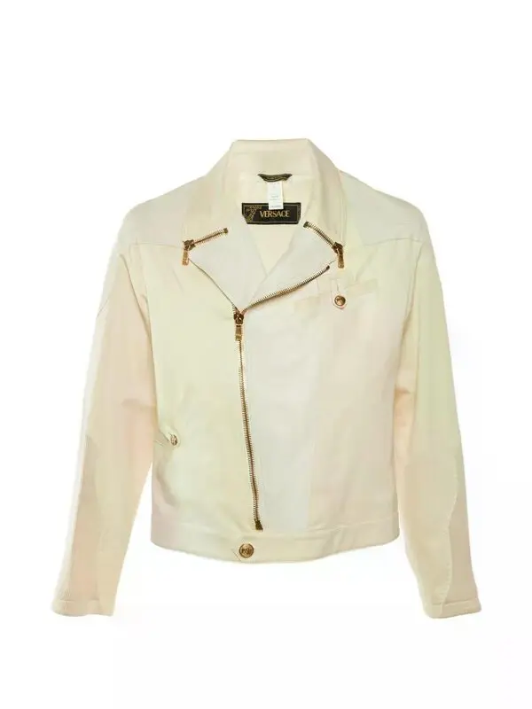 Versace Leather-panelled Zip-up Jacket