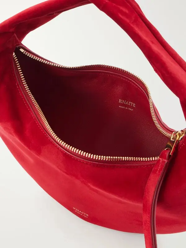 Khaite Olivia Mini Suede Shoulder Bag - Red