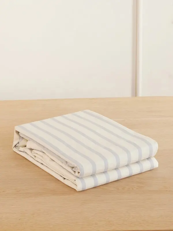 TEKLA Striped Organic Cotton-percale Queen Duvet Cover - Multi