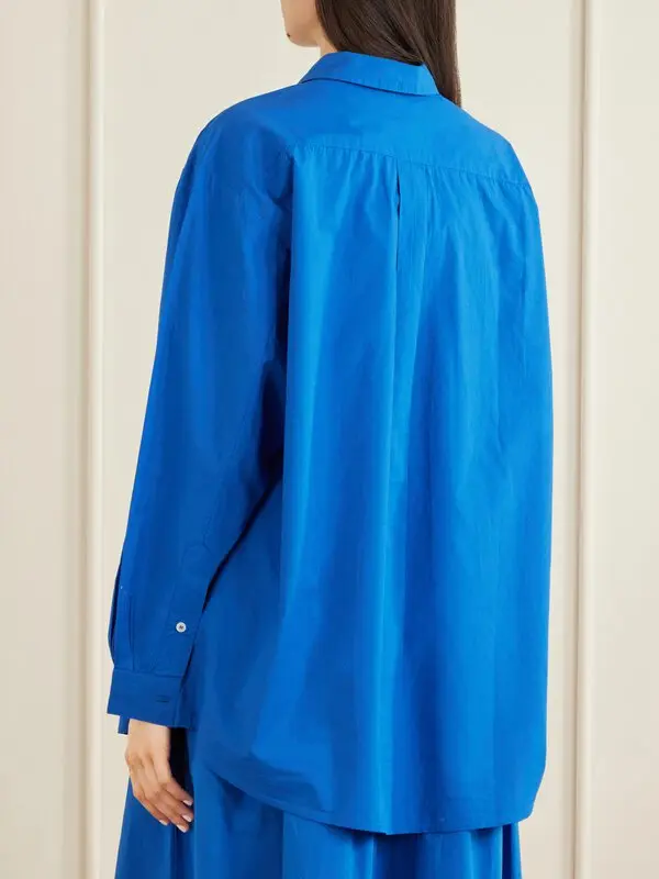 SKALL STUDIO Edgar Organic Cotton-poplin Shirt - Blue