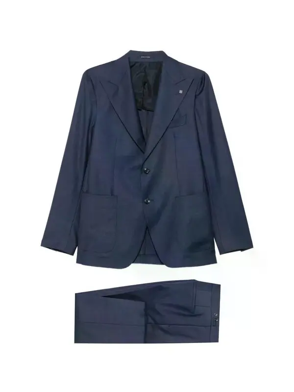 Tagliatore Peak-lapel Single-breasted Suit - Blue