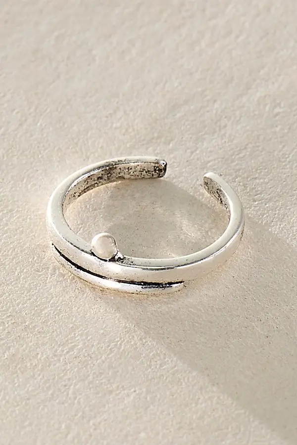 Free People Stacked Ball Detail Toe Ring - Silver