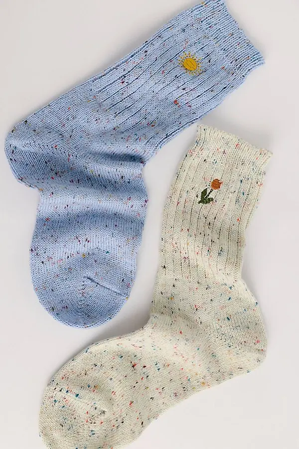 Free People Halcyon Heritage Sock Pack Set Of 3 - Garden Pack