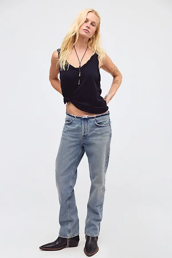 AGOLDE Fray Slim Crop Jeans
