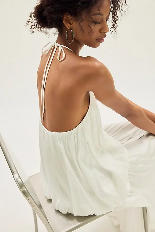 THIRD FORM Draped Halter Maxi Dress - Cloud