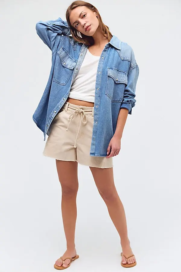 AGOLDE Lotta Denim Shirt - Script