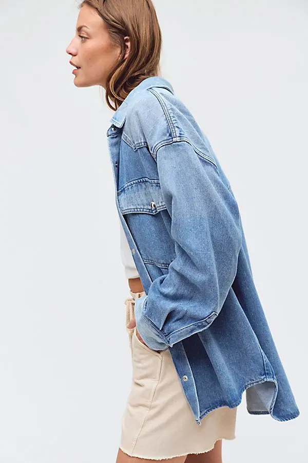AGOLDE Lotta Denim Shirt - Script