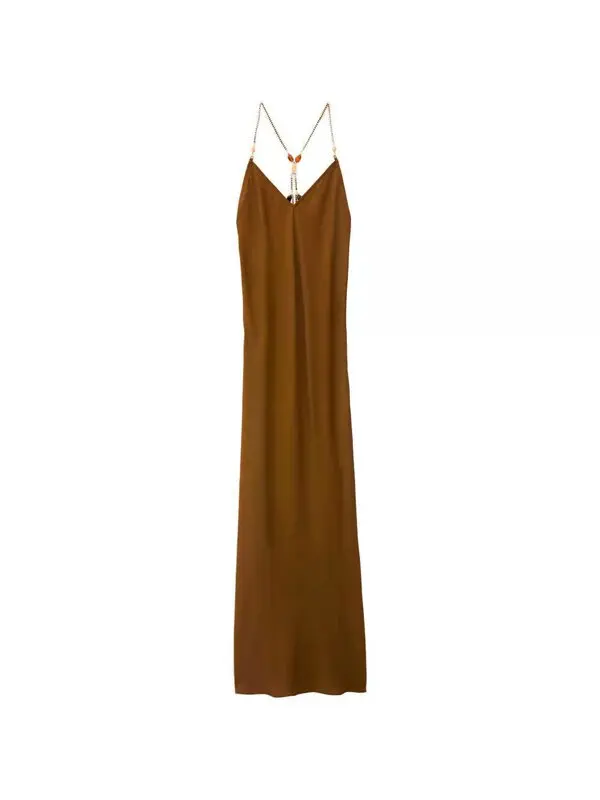 Ba&sh Embellished V-neck Dress - Brown