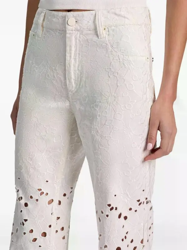 Alice + Olivia Chic Laser-cut Straight-leg Jeans