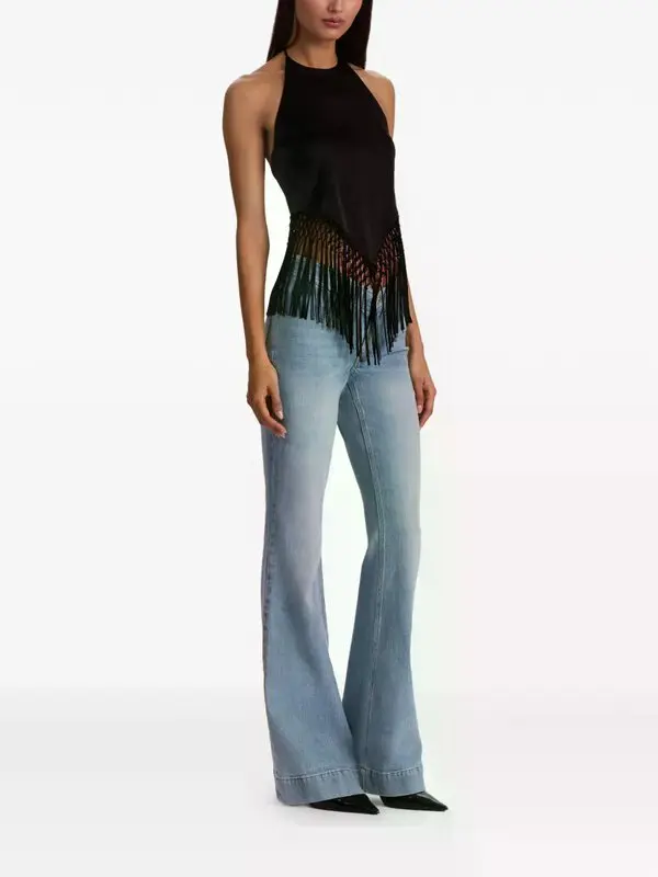 Alice + Olivia Greta Handkerchief Blouse With Fringe Trim