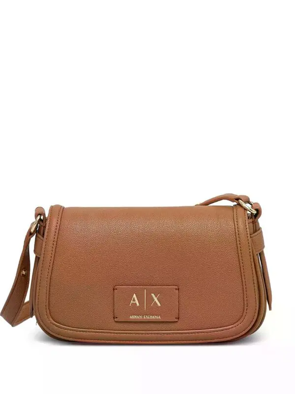 Armani Exchange Logo Plaque Satchel - Brown