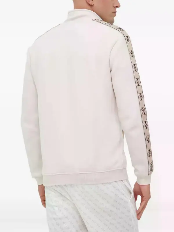 Guess Logo Tape Zip Up Sweatshirt