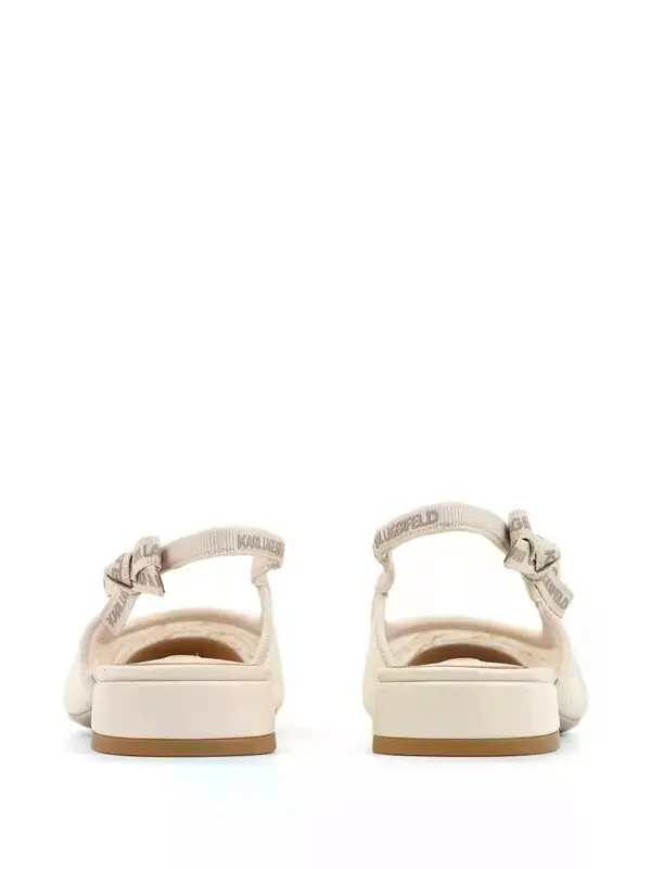 Karl Lagerfeld Monogram-lace Slingback Pumps