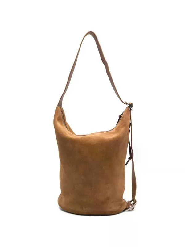 Loewe Suede Shoulder Bag With Loop Buckle Detail