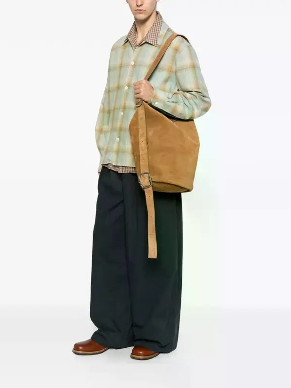 Loewe Suede Shoulder Bag With Loop Buckle Detail