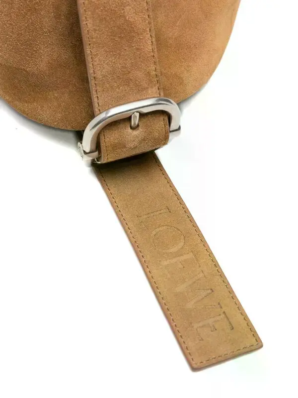 Loewe Suede Shoulder Bag With Loop Buckle Detail