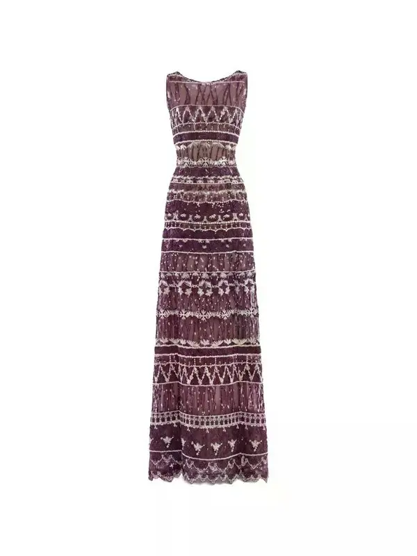 SAIID KOBEISY Embellished Maxi Dress - Purple