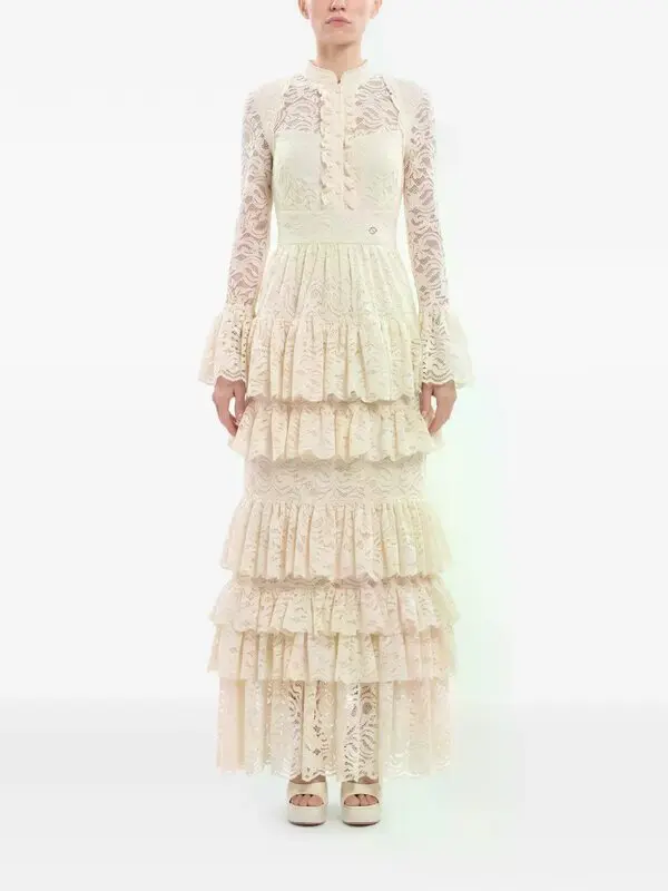 SAIID KOBEISY Ruffled Lace Maxi Dress