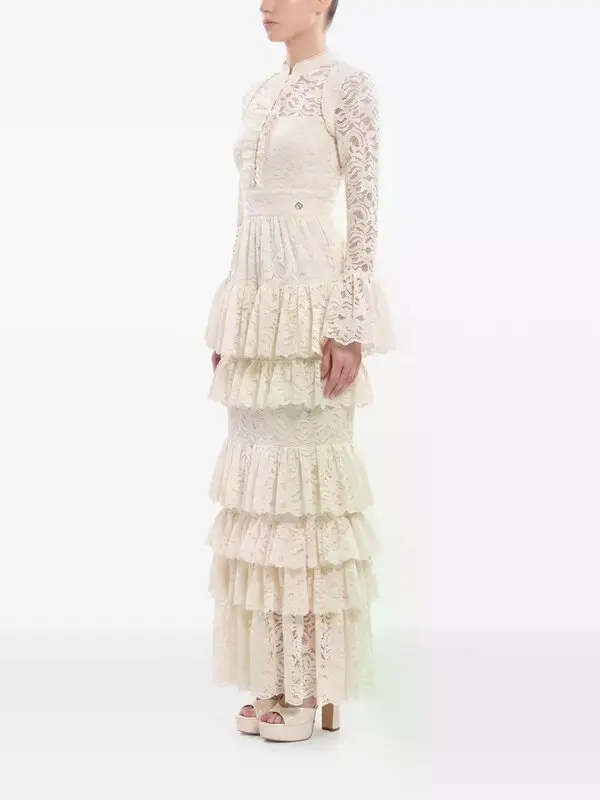 SAIID KOBEISY Ruffled Lace Maxi Dress