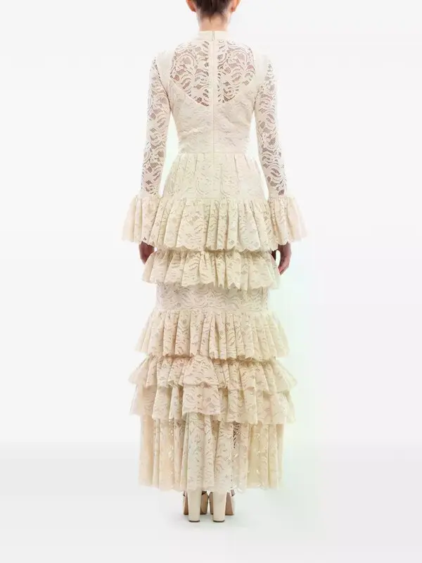 SAIID KOBEISY Ruffled Lace Maxi Dress