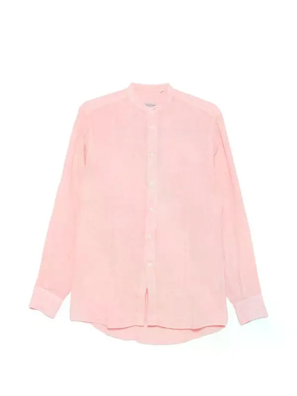 DANIELE ALESSANDRINI Band-collar Long-sleeve Shirt