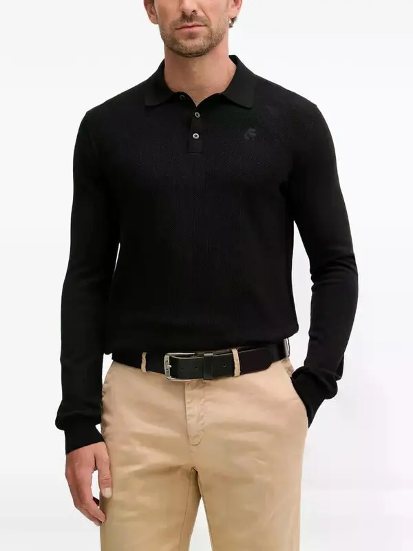 Karl Lagerfeld Logo-embroidered Polo Shirt - Black