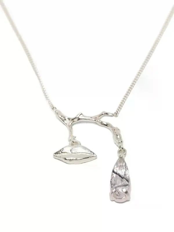WOUTERS & HENDRIX Sterling Lip Pendant Necklace With Crystal