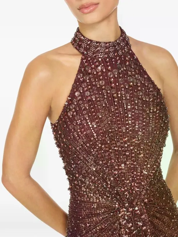 Jenny Packham Sequin-embellished Halterneck Gown