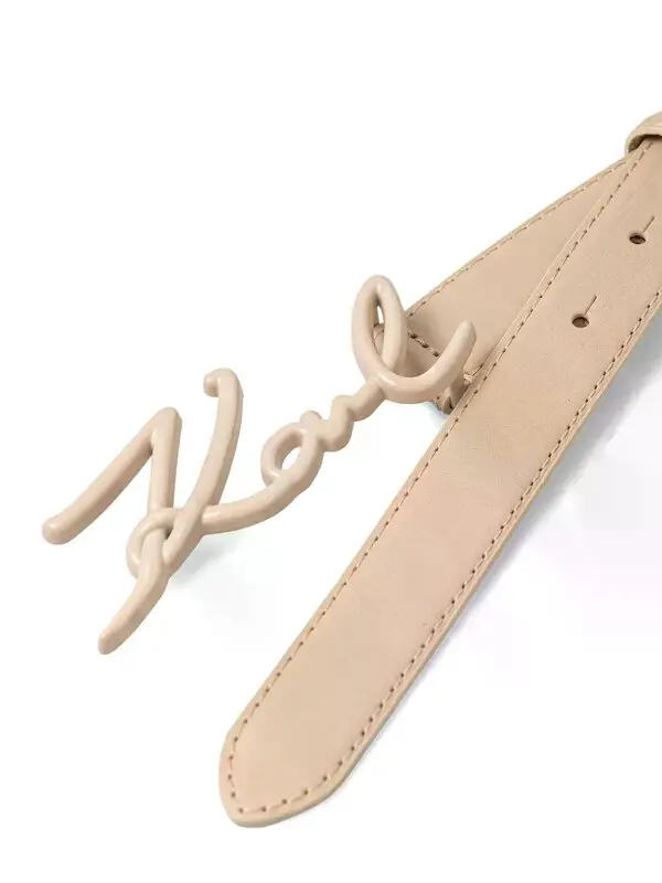 Karl Lagerfeld K/signature Logo-plaque Leather Belt
