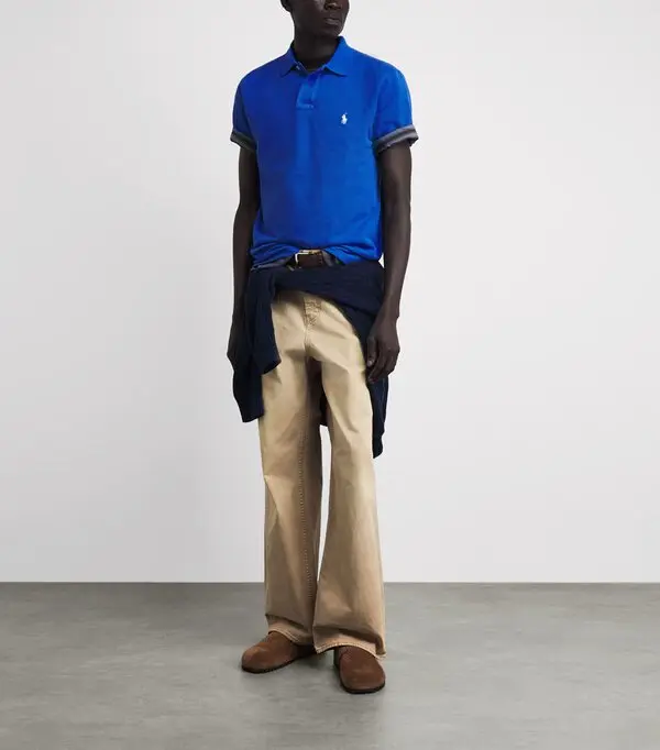 Polo Ralph Lauren Cotton Mesh Custom-fit Polo Shirt - Blue
