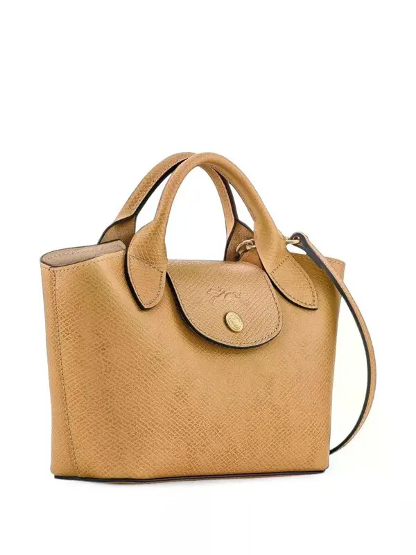 Longchamp Pure Textured Leather Tote Bag - Orange
