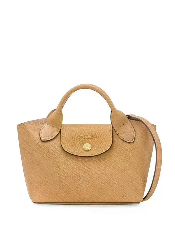 Longchamp Pure Textured Leather Tote Bag - Orange