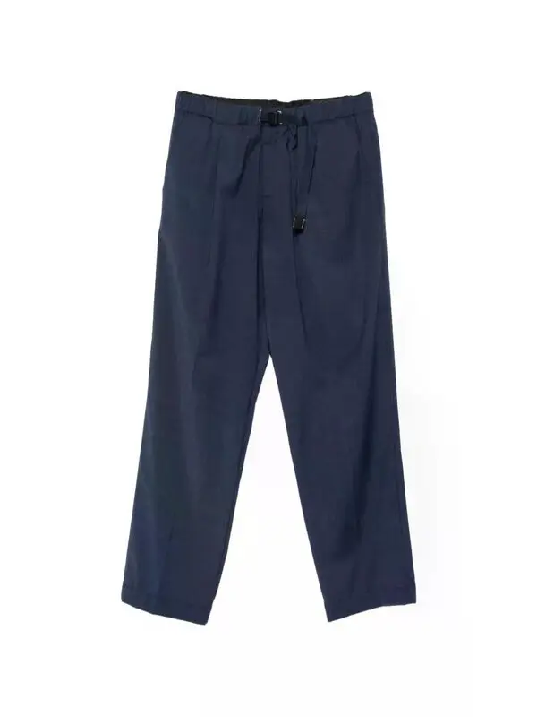 WHITE SAND Alex F Belted Pleated Trousers - Blue